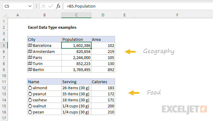 Excel Data Type | Exceljet Excel Data Type | Exceljet